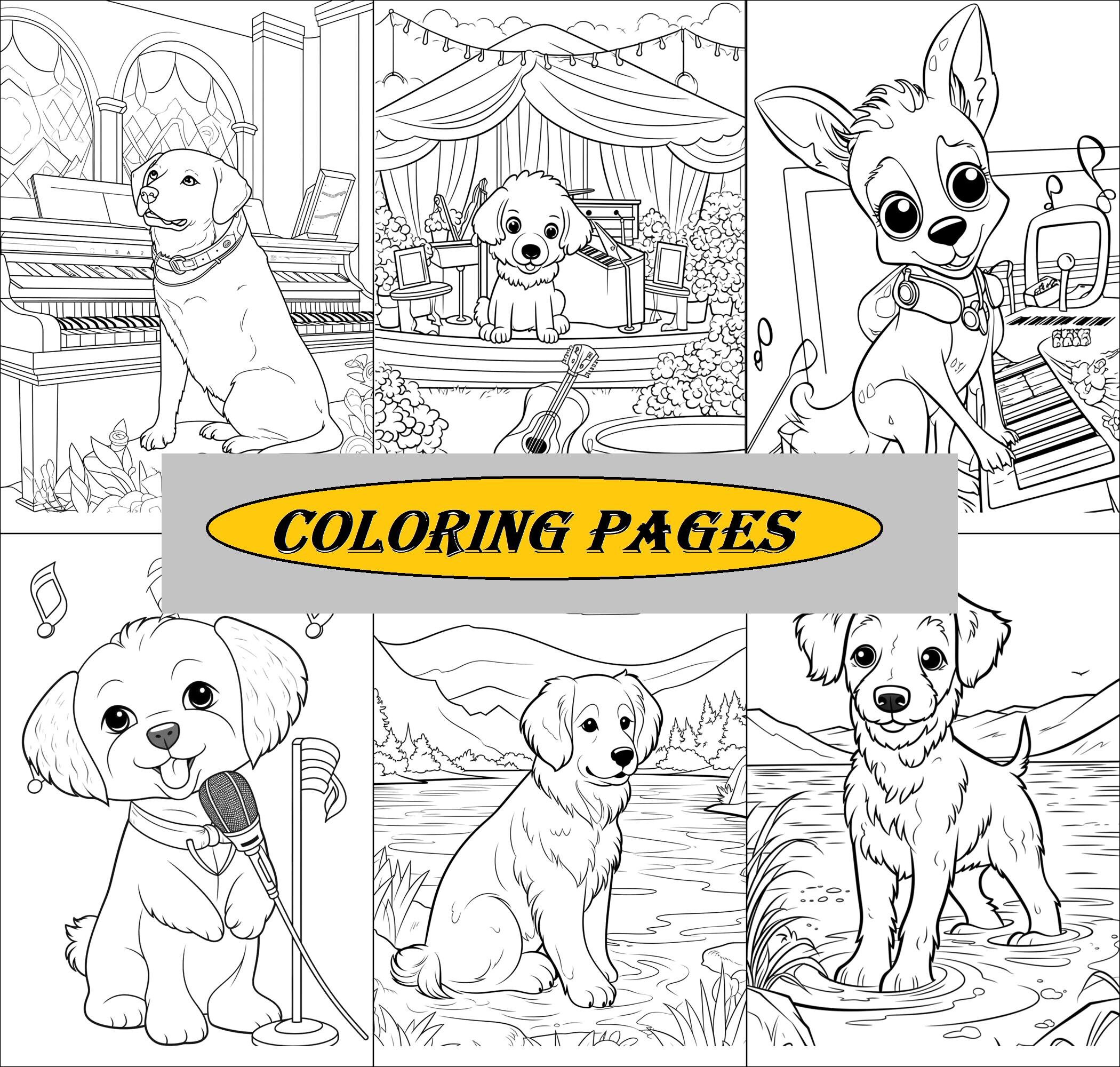 131 Coloring Pages - Cute Dog. Colouring Book PDF - Etsy