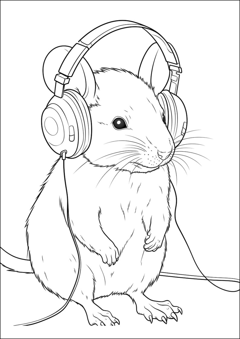 144 Coloring Pages Cute Rat . Colouring Book PDF - Etsy