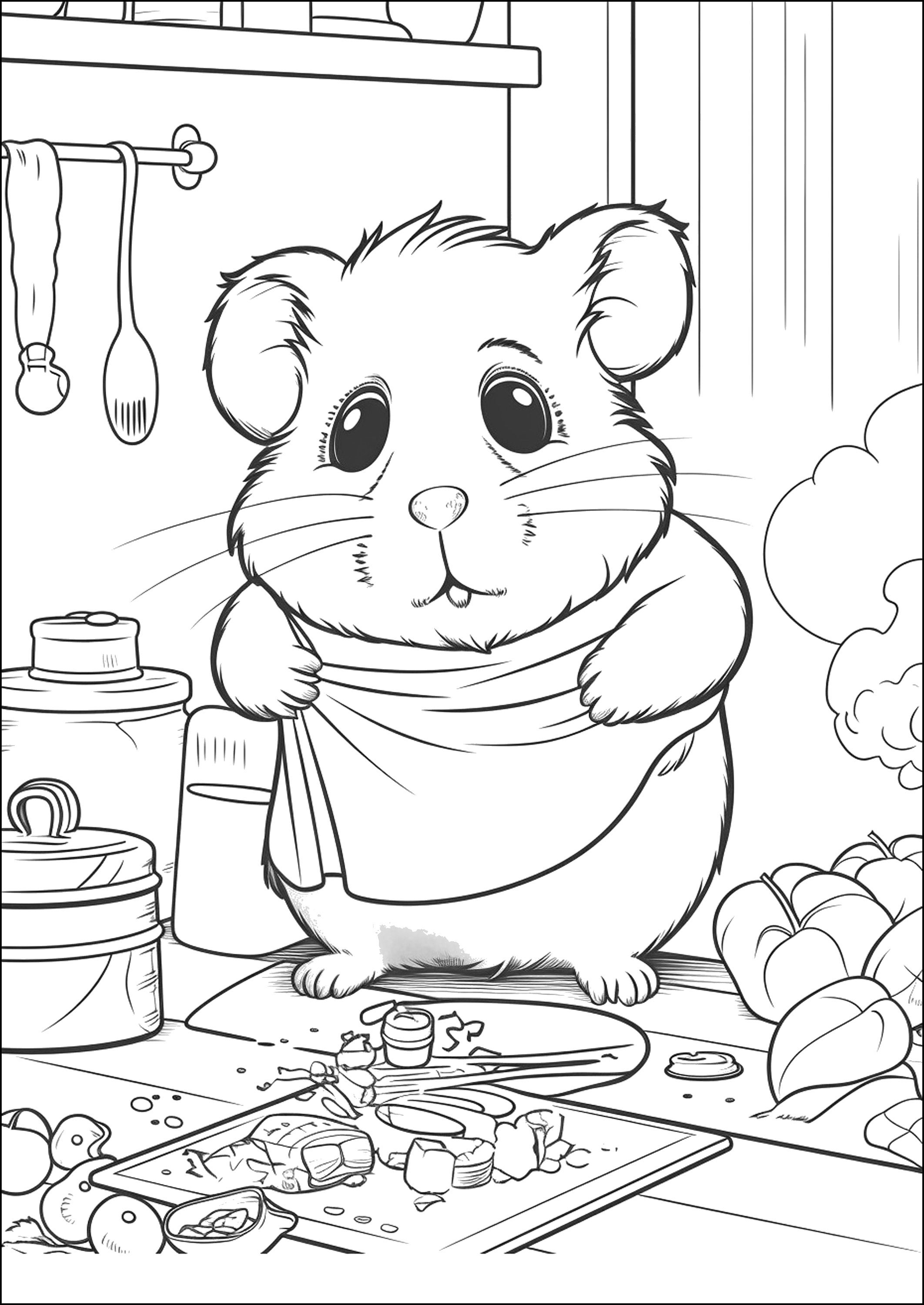 189 Coloring Pages Cute Hamster. Colouring Book PDF - Etsy