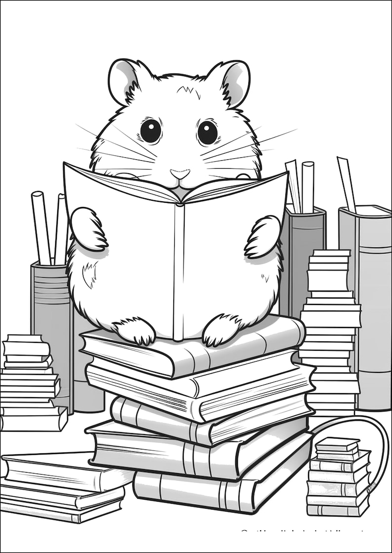 189 Coloring Pages Cute Hamster. Colouring Book PDF - Etsy