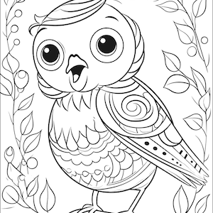 169 Coloring Pages - Cute Bird. Colouring Book PDF - Etsy
