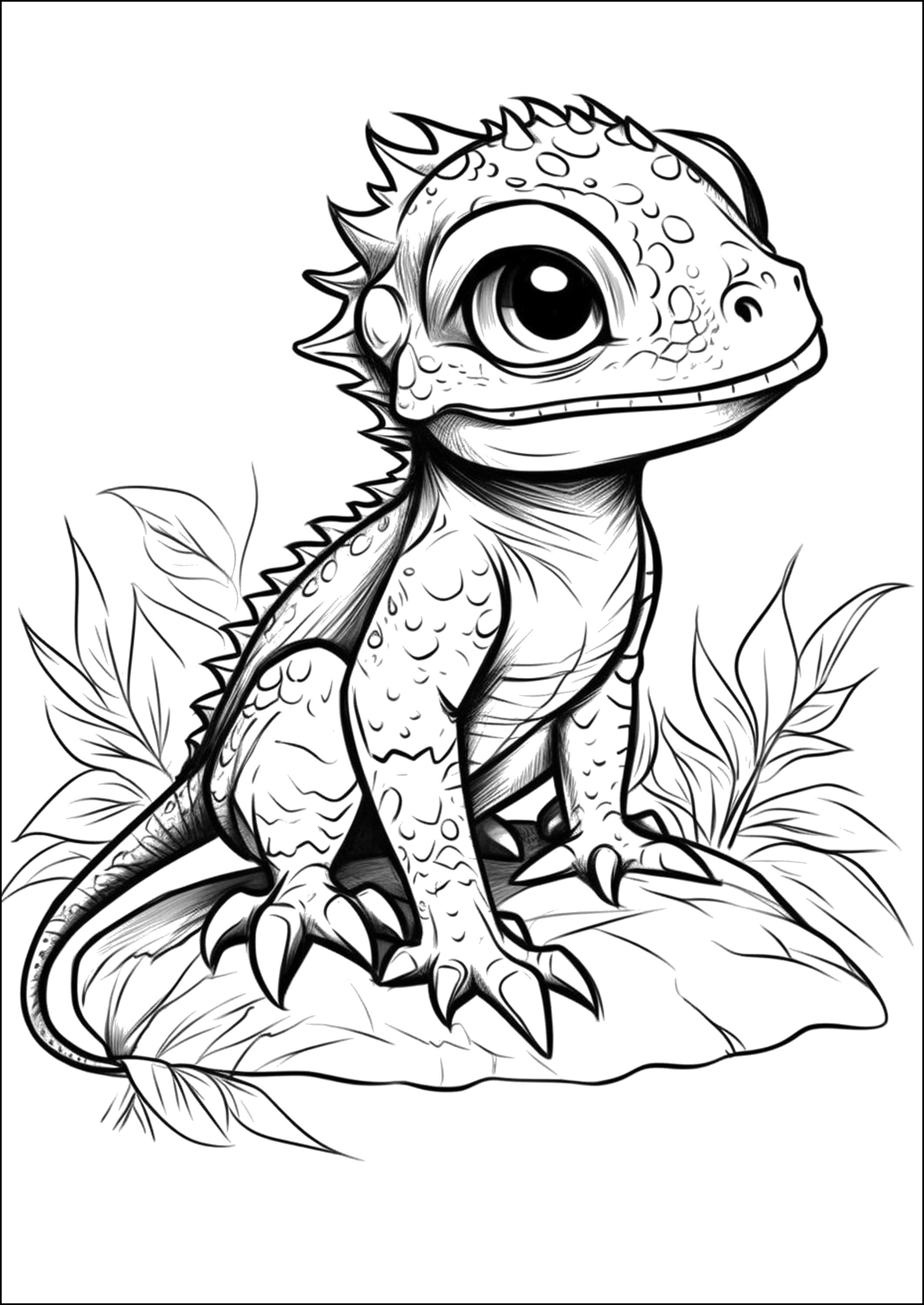 138 Coloring Pages - Cute Reptile. Colouring Book PDF - Etsy