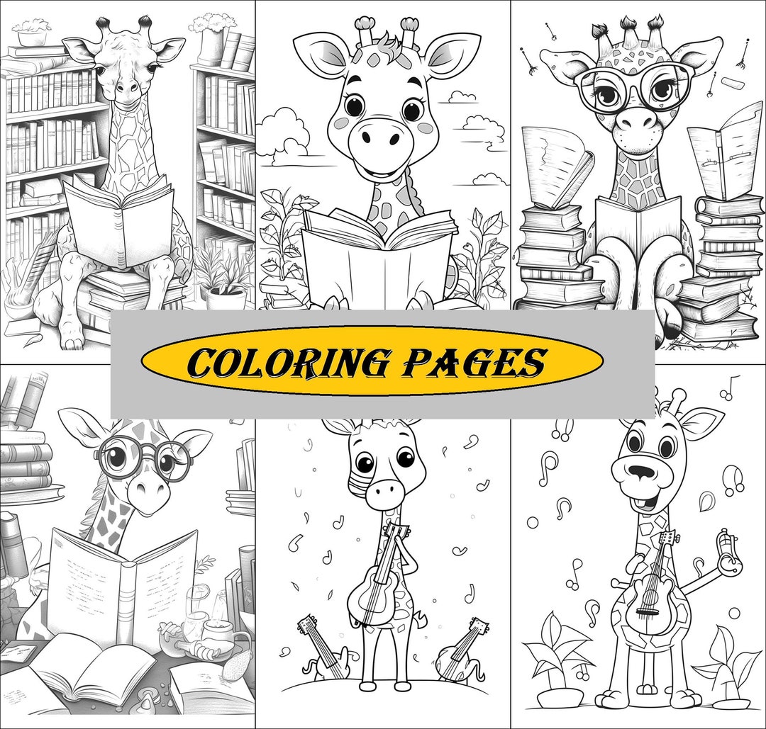 141 Coloring Pages - Cute Giraffe. Colouring Book PDF - Etsy