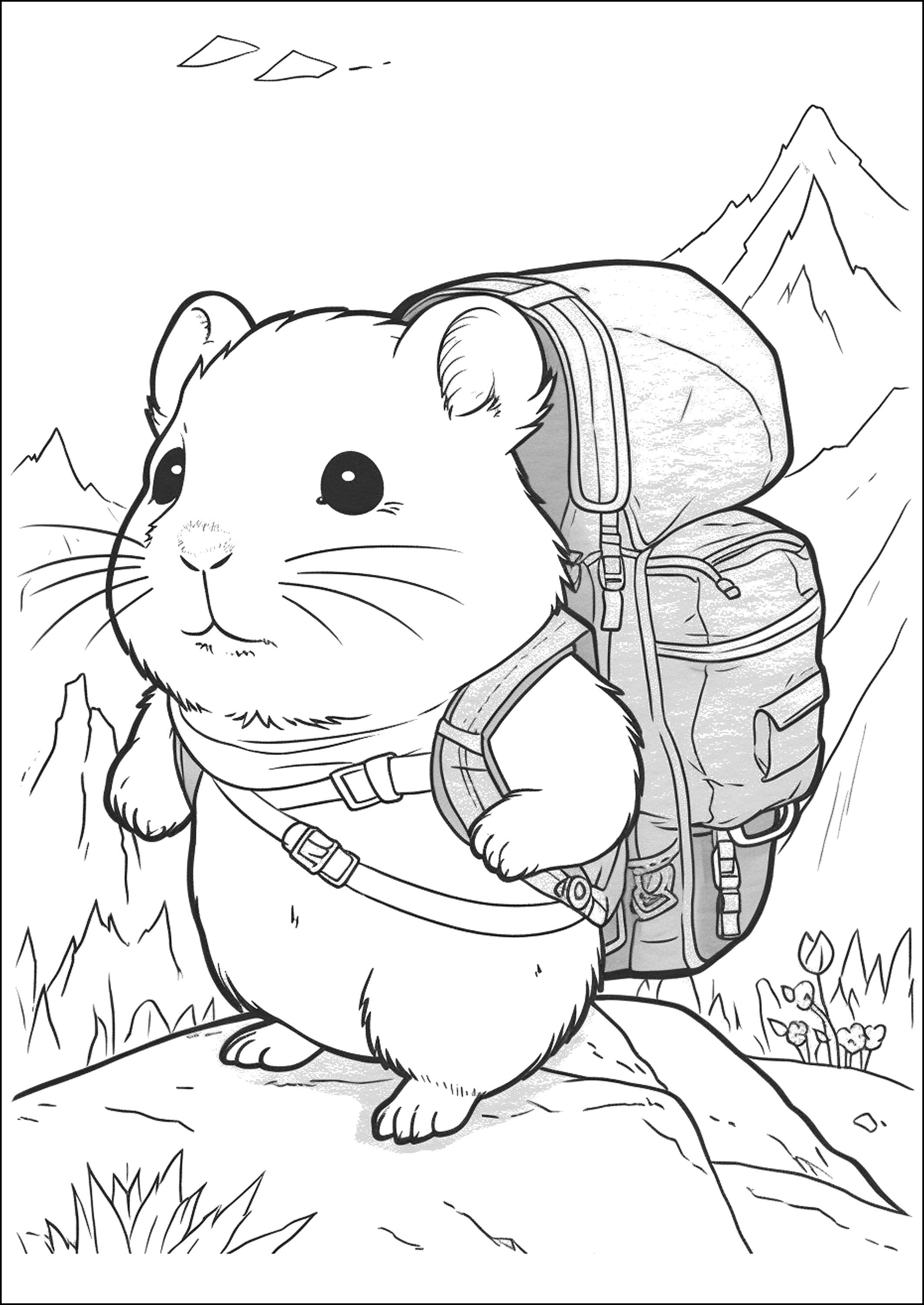 189 Coloring Pages Cute Hamster. Colouring Book PDF - Etsy