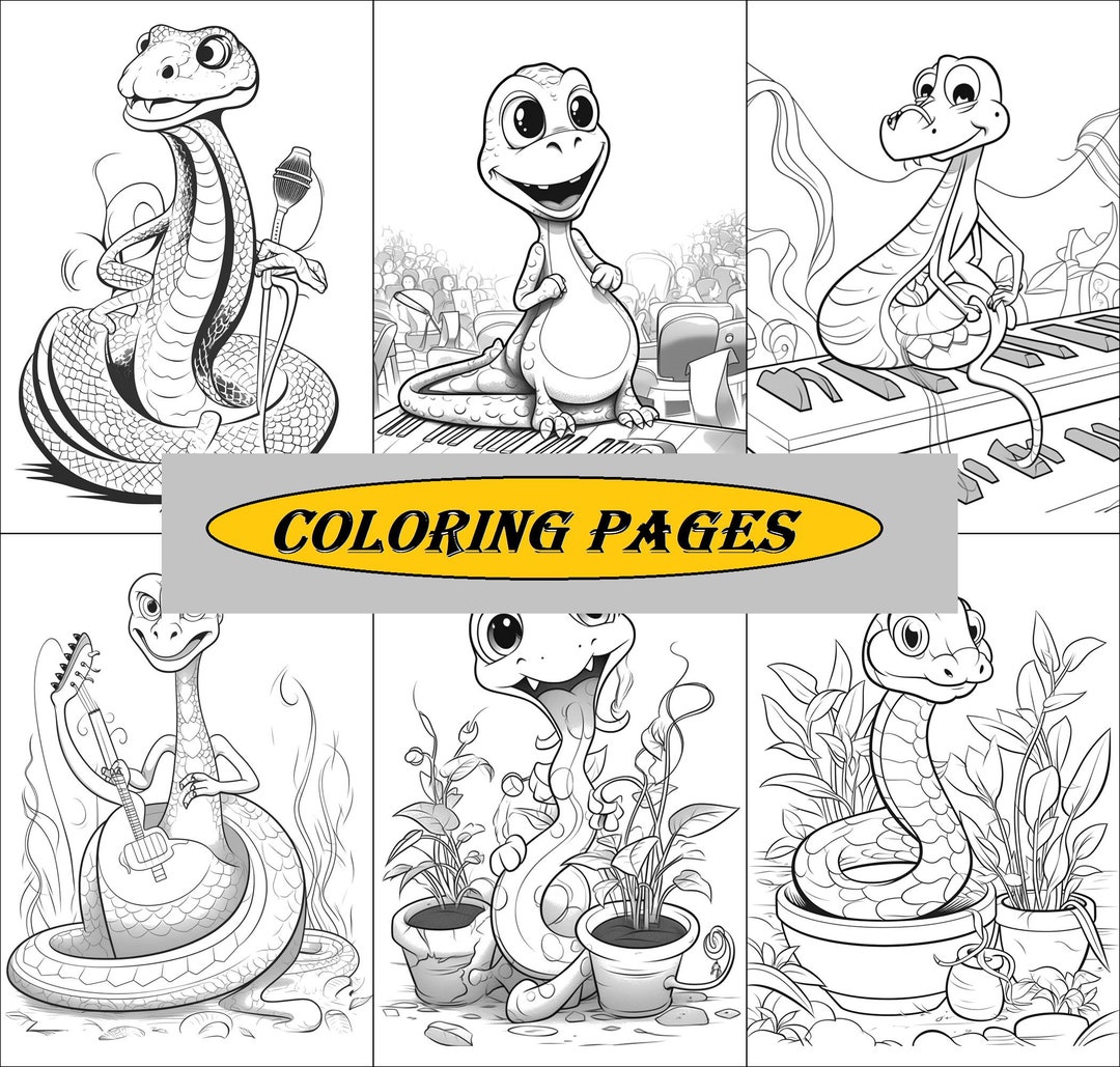 93 Coloring Pages - Cute Snake . Colouring Book PDF - Etsy