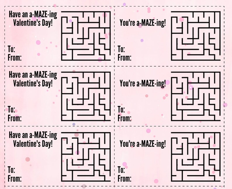 Kids Valentine Cards MAZE - Etsy