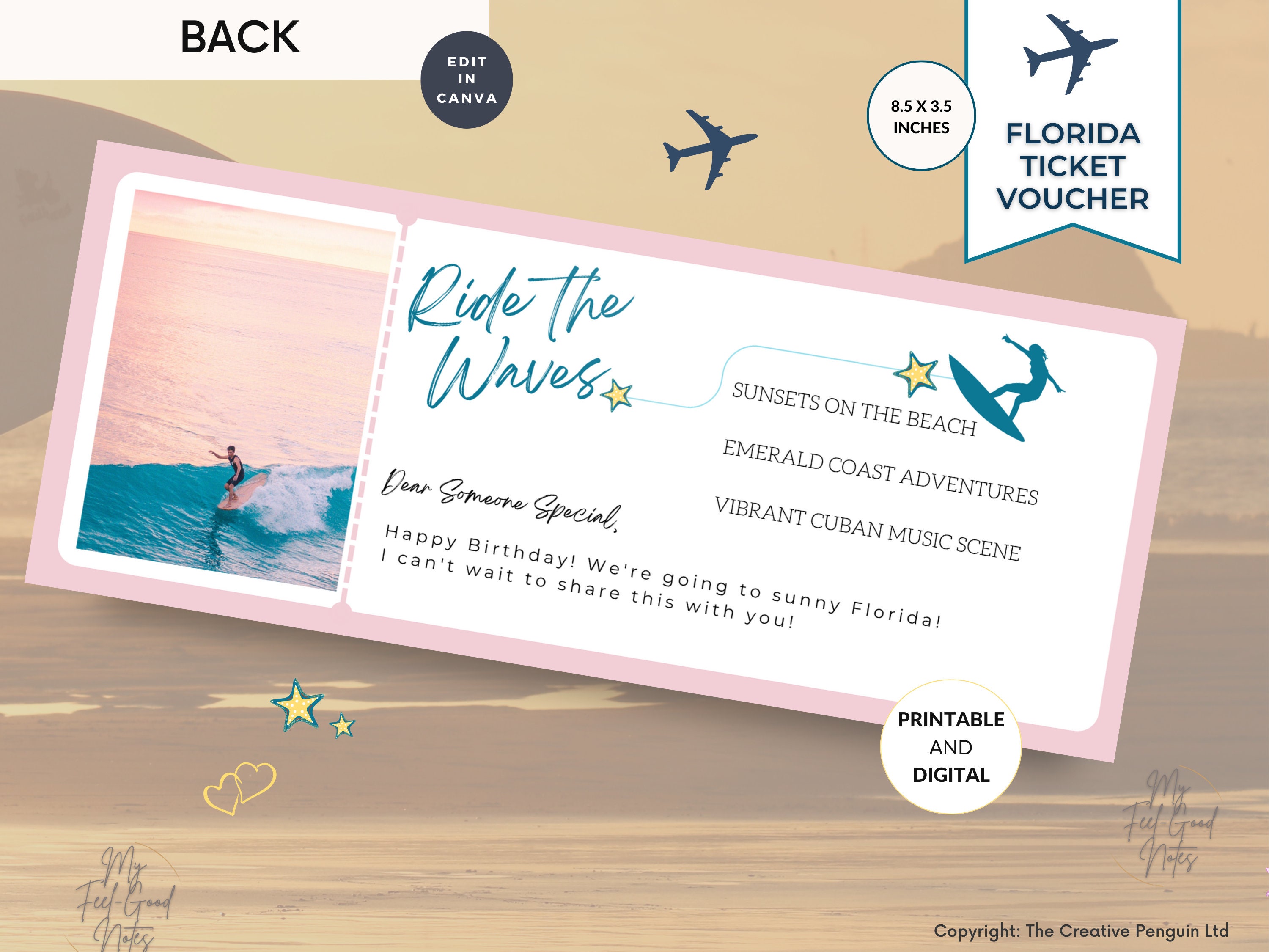 Printable Ticket to Florida, Surprise Trip, Print at Home Boarding Pass ...