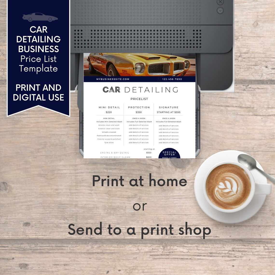 Car Detailing Price List Template Business Editable Pricing - Etsy