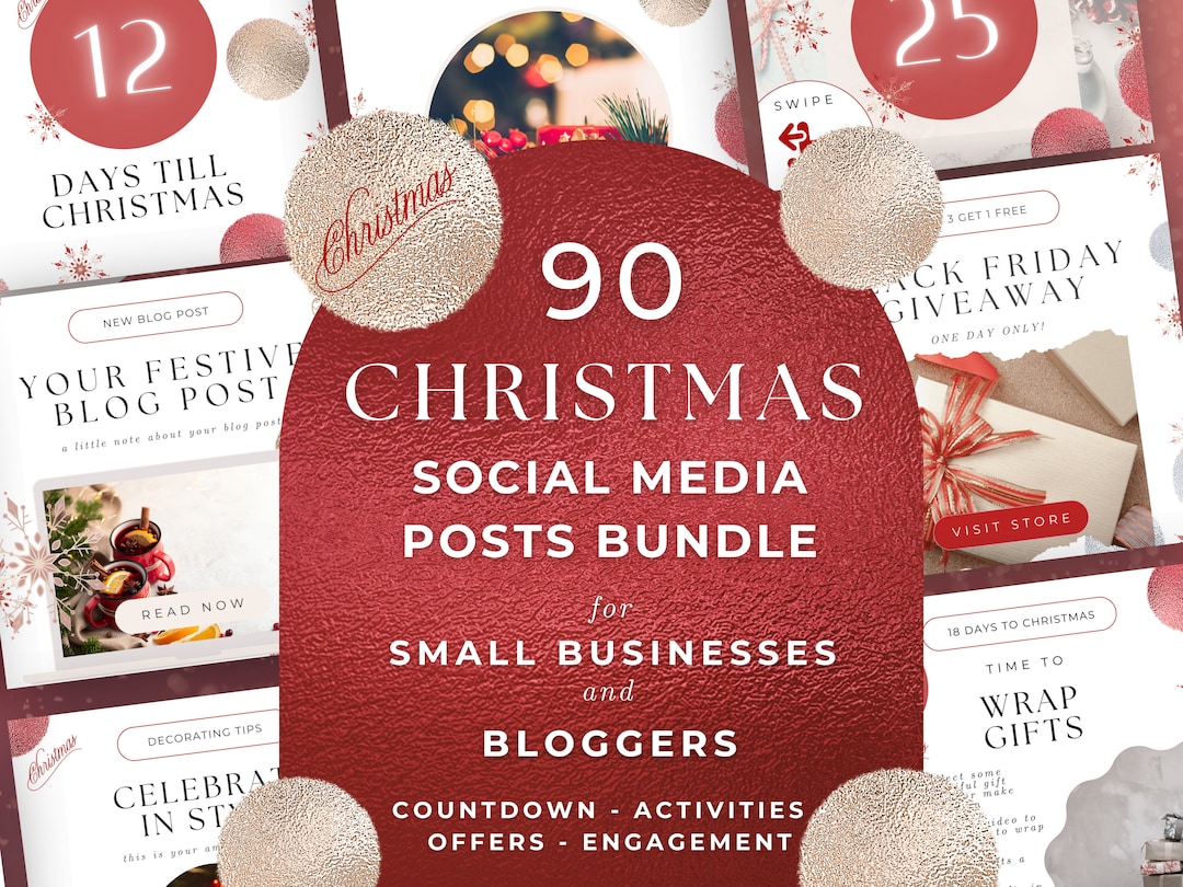 Christmas Social Media Posts for Business, Holiday Stories Editable ...