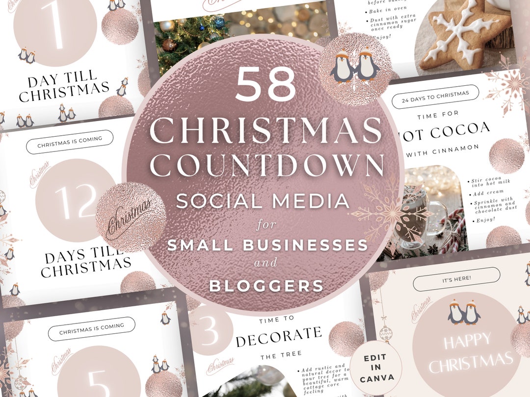 Christmas Social Media Posts for Business, Holiday Stories Editable ...