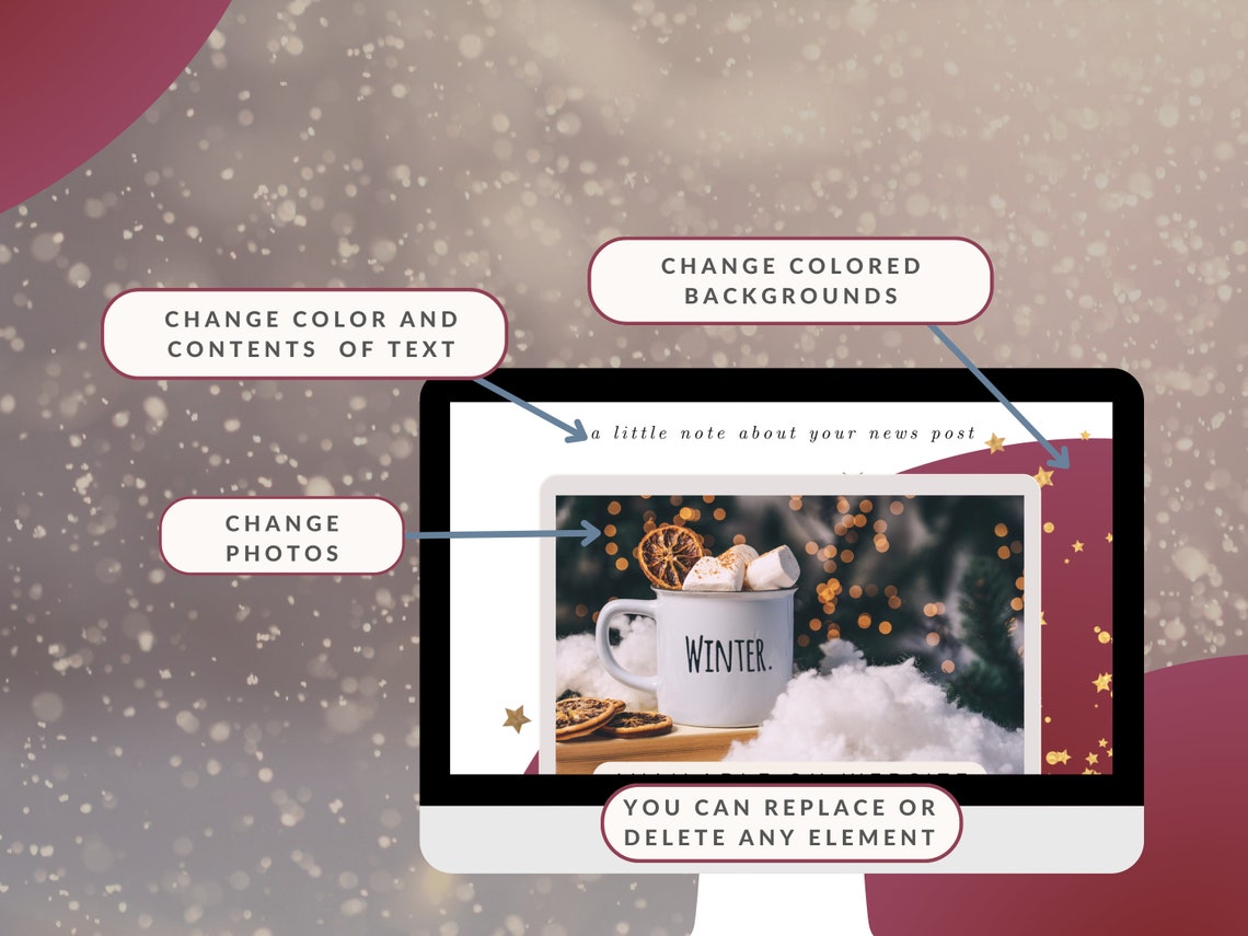 Christmas Social Media Post Canva Template Holiday Engagement - Etsy