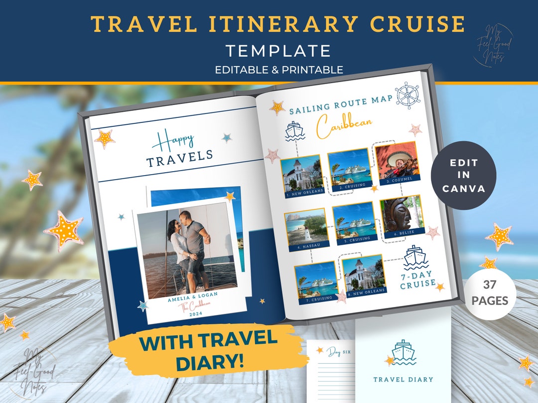 Travel Itinerary Caribbean, Cruise Template, Agent Flyer, Planner ...
