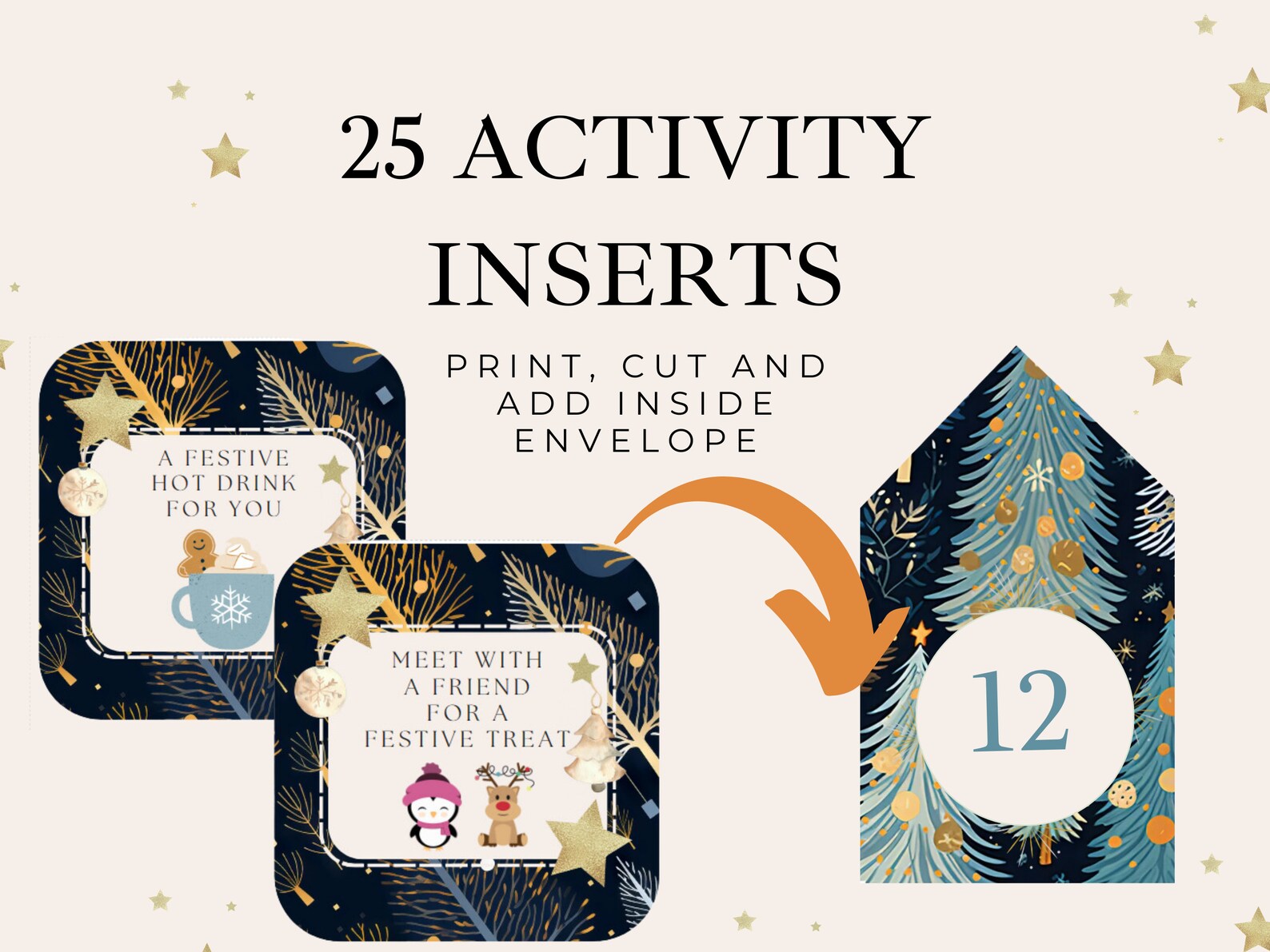 Advent Calendar Kit Printable DIY, Activities Cards, Christmas ...