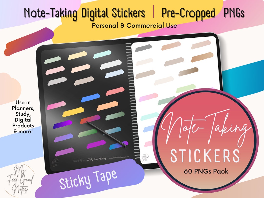 Digital Stickers Note Taking Goodnotes | Sticky Notes Planner Stickers ...