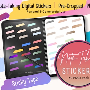 Digital Stickers Note Taking Goodnotes | Sticky Notes Planner Stickers ...