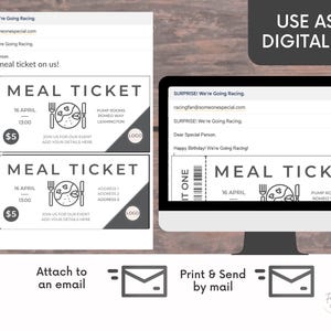 Meal Ticket Template, Food Truck, Editable Event Voucher, Restaurant ...