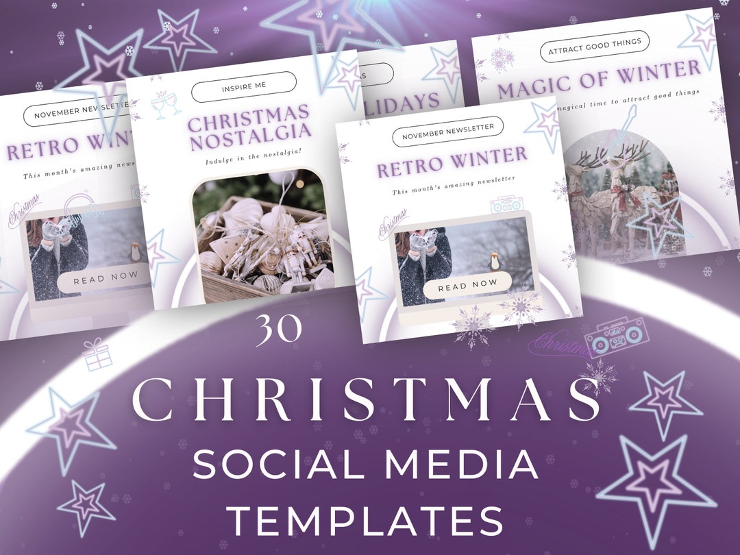Christmas Social Media Posts for Business, Holiday Stories Editable ...