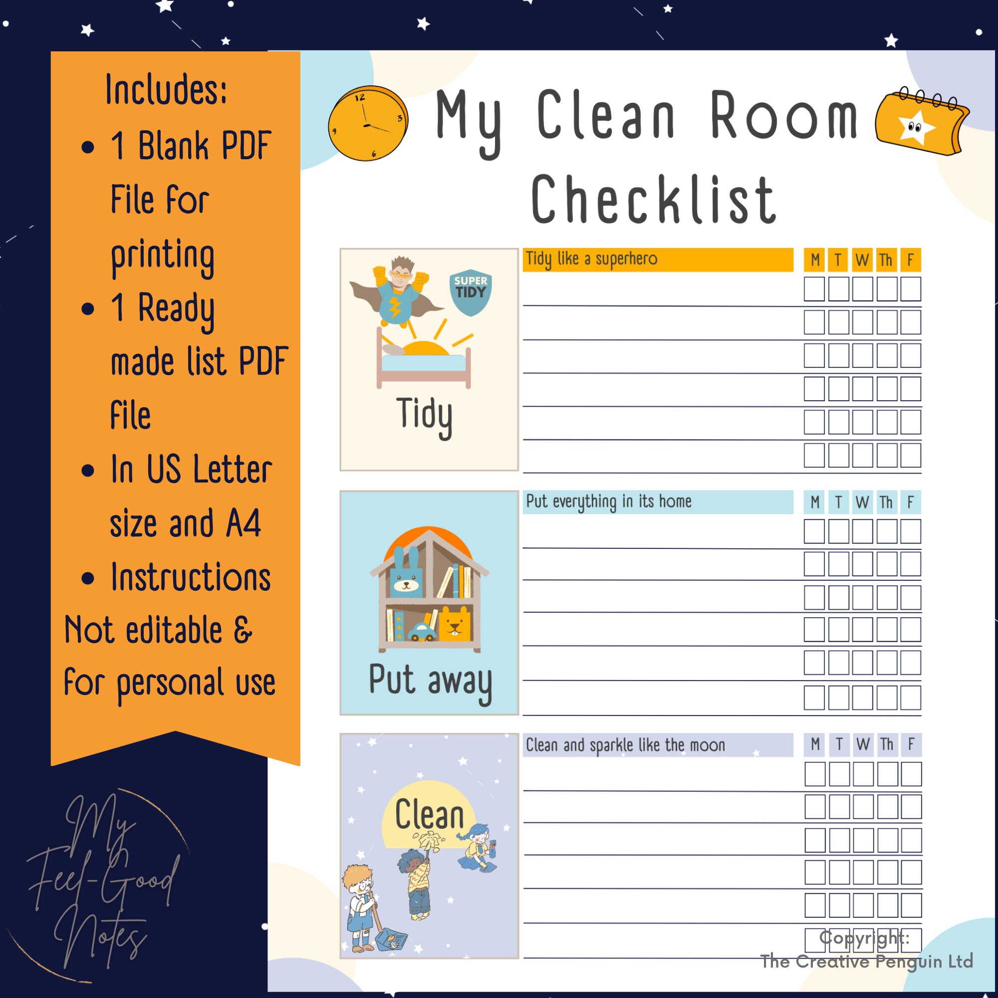 Cleaning Checklist Boy Room | Family Chore Chart for Kids Pictures ...