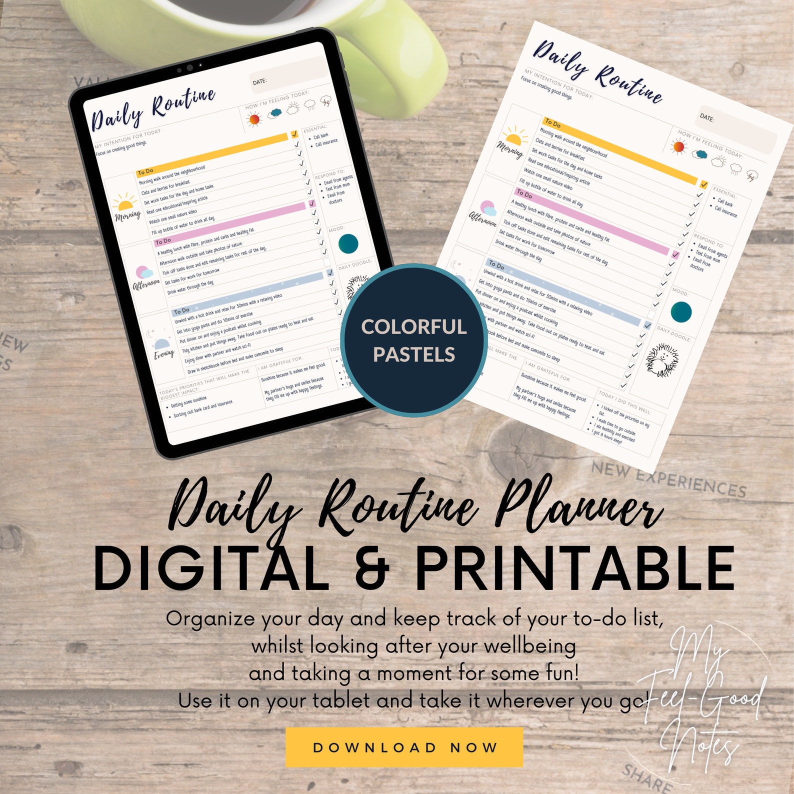 Daily Routine Checklist Adult Goodnotes | Daily Routine Planner PDF ...