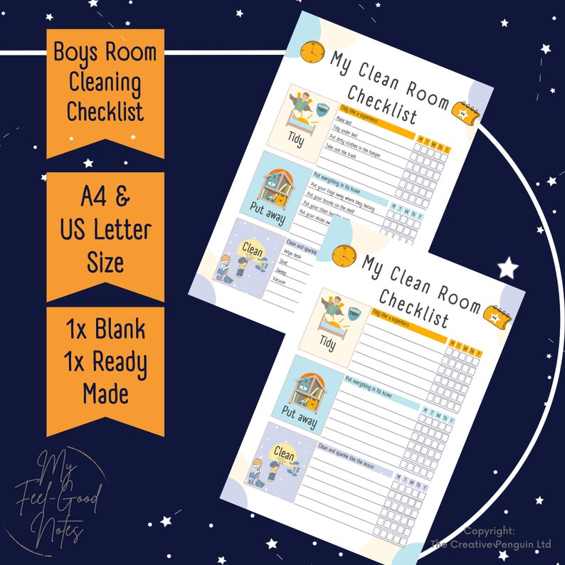 Cleaning Checklist Boy Room | Family Chore Chart for Kids Pictures ...