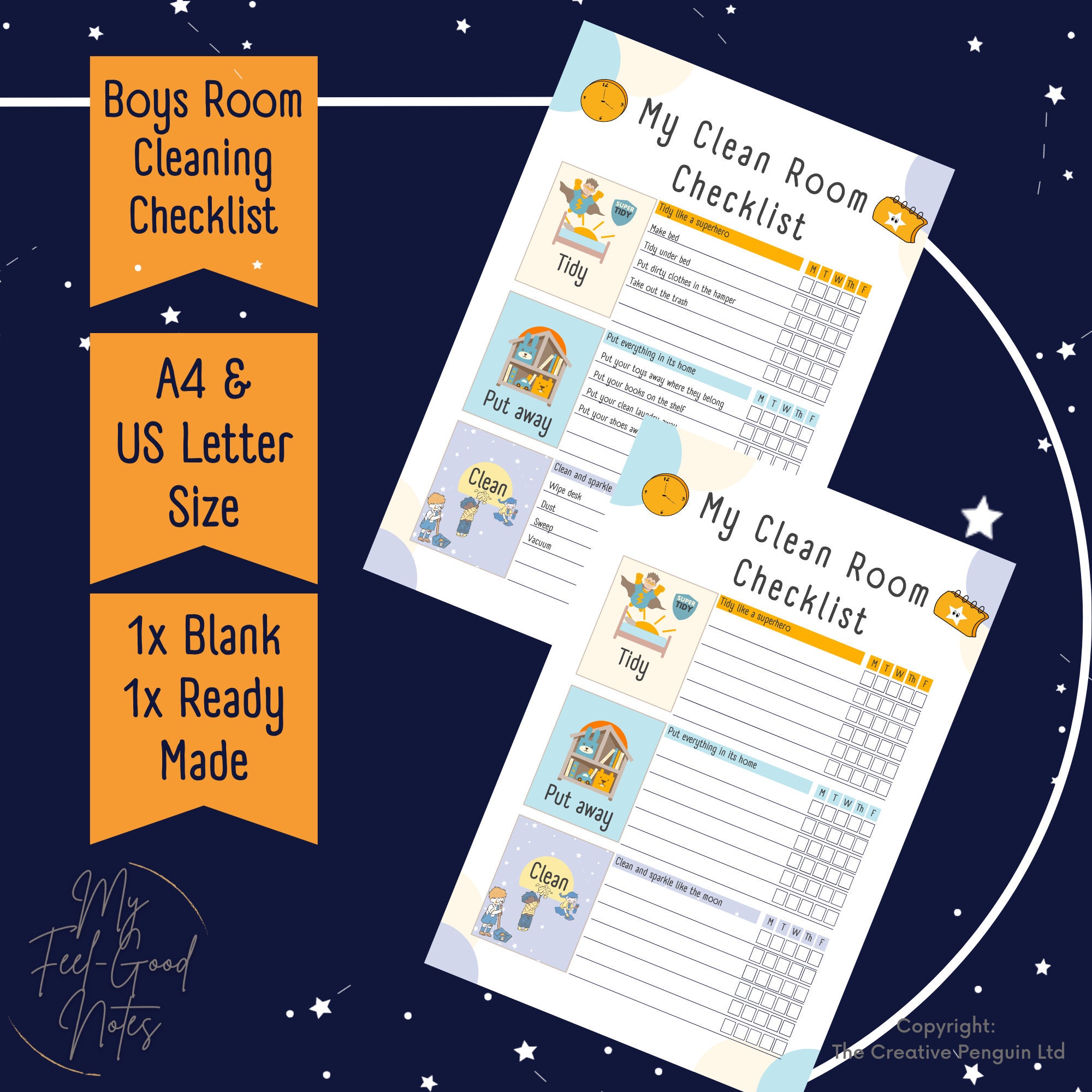 Cleaning Checklist Boy Room | Family Chore Chart for Kids Pictures ...