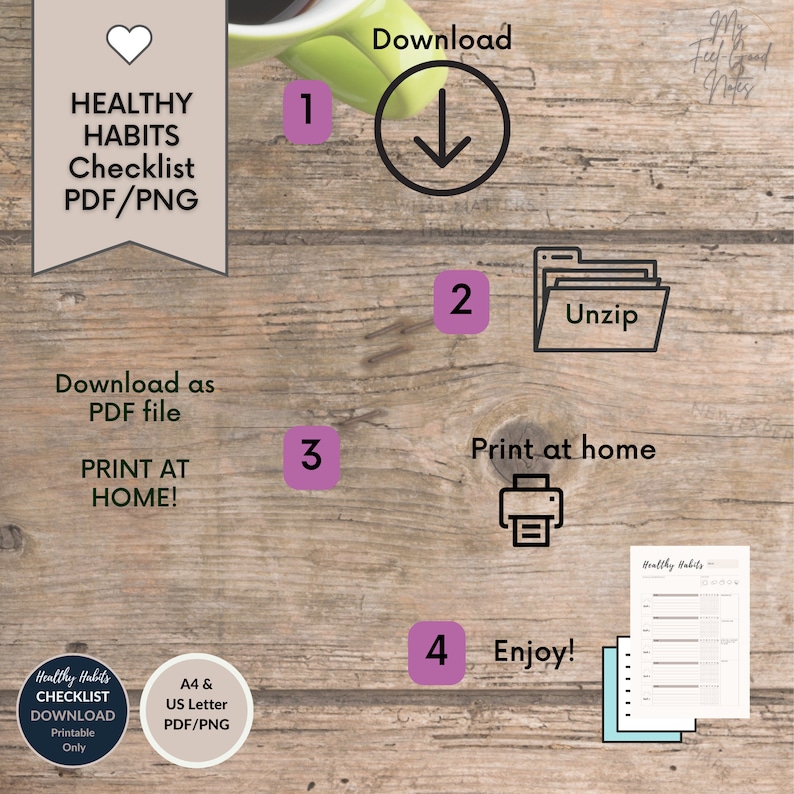 Daily Habit Tracker Printable | Healthy Habits Checklist Neutral ...