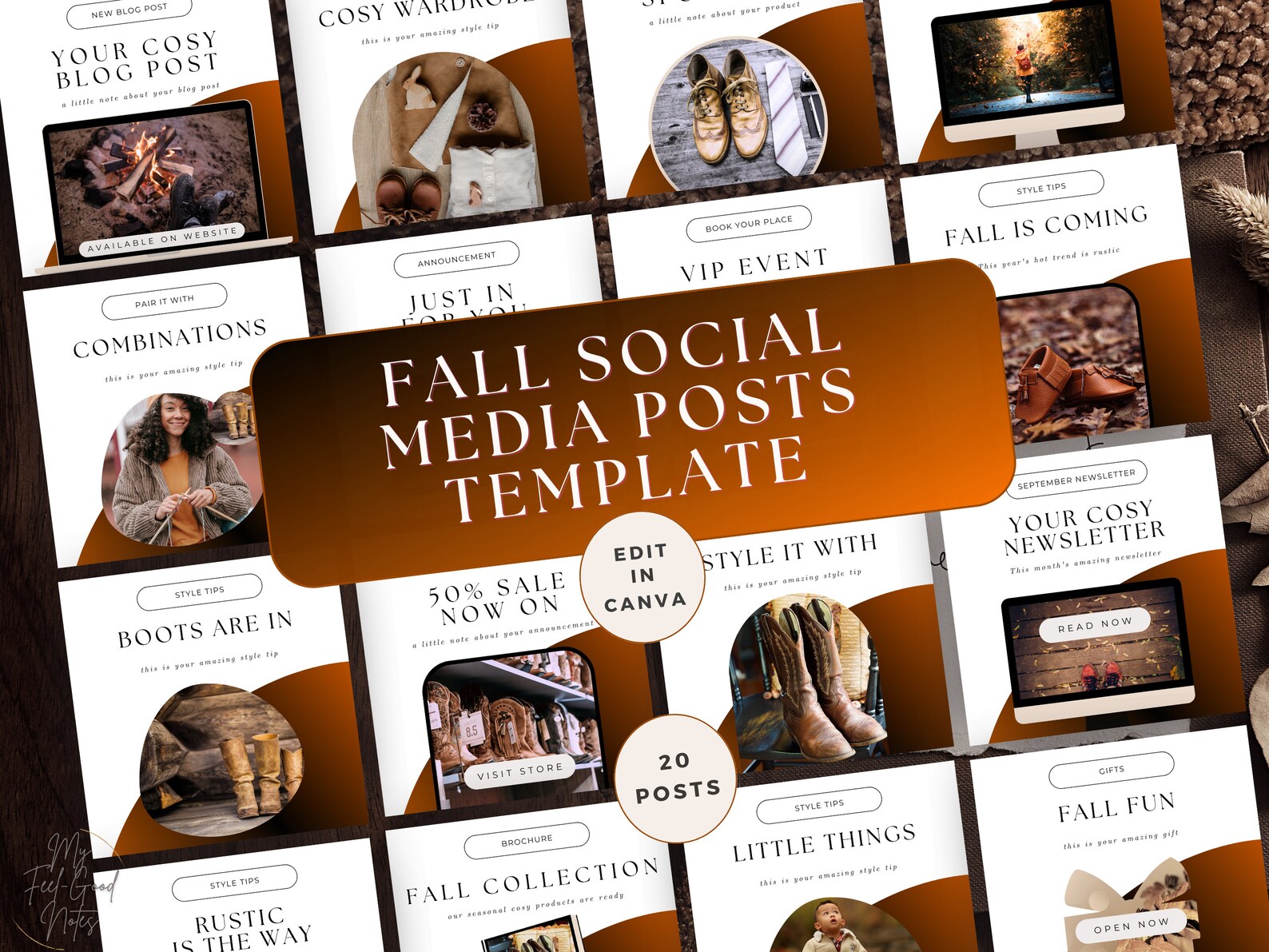 Social Media Posts for Fall, Shoes Color Autumn Social Media Content ...