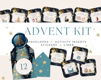 Advent Calendar Kit Printable DIY, Activities Cards, Christmas ...