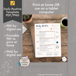 Daily Routine Checklist Adult | Daily Routine Tracker | A4 and Us ...