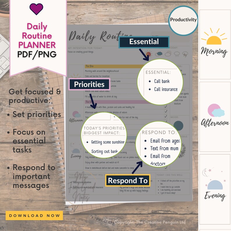Daily Routine Checklist Adult Goodnotes | Daily Routine Planner PDF ...
