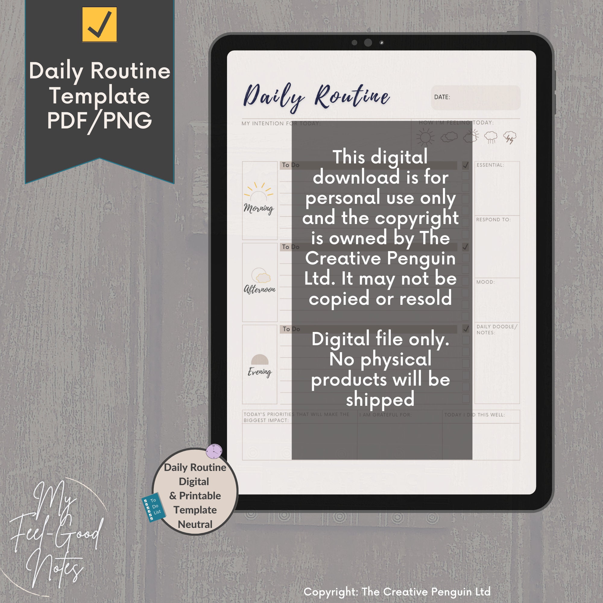 Daily Routine Checklist Adult Daily Routine Tracker A4 and Us Letter ...