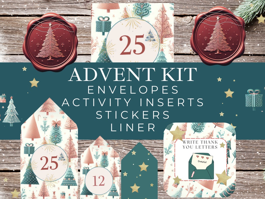 Advent Calendar Kit Printable DIY, Activities Cards, Christmas ...