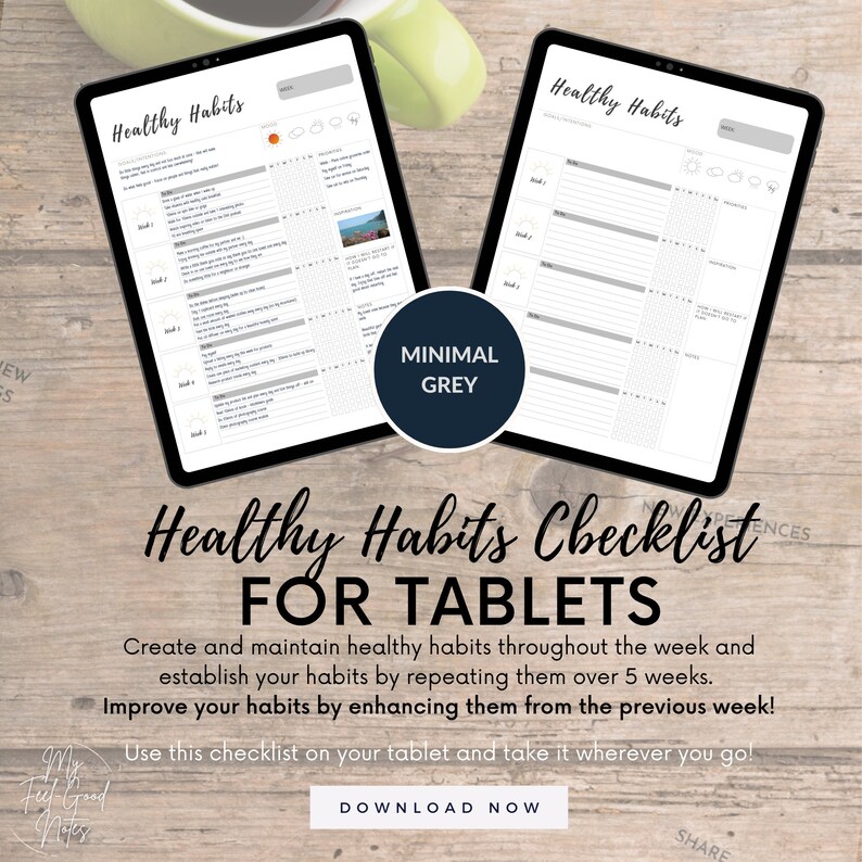 Habit Tracker Template Goodnotes | Digital Planner | Weekly Habit ...