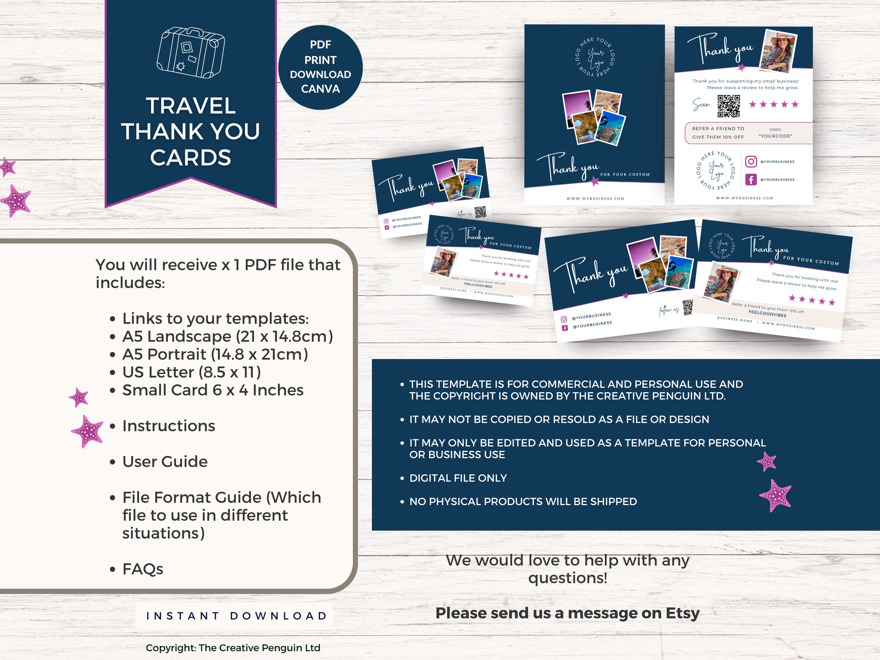 Thank You for Your Order Leave a Review Cards, Travel Agent, Booking ...