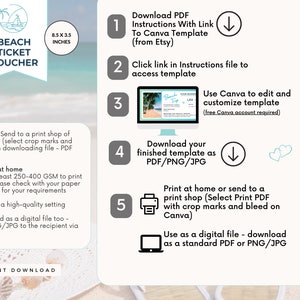 Beach Trip Ticket, Printable Boarding Pass, Surprise Vacation, Tropical ...