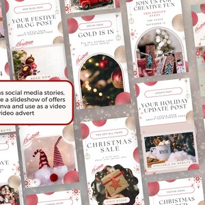 Christmas Social Media Posts for Business, Holiday Stories Editable ...