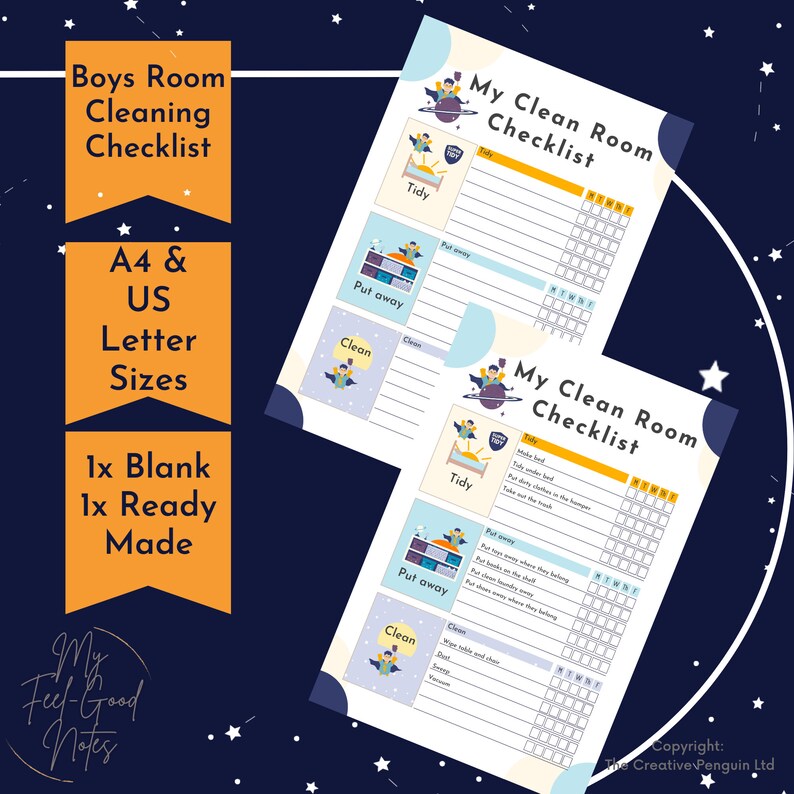 Cleaning Checklist Boy Room | Family Chore Chart for Kids Pictures ...