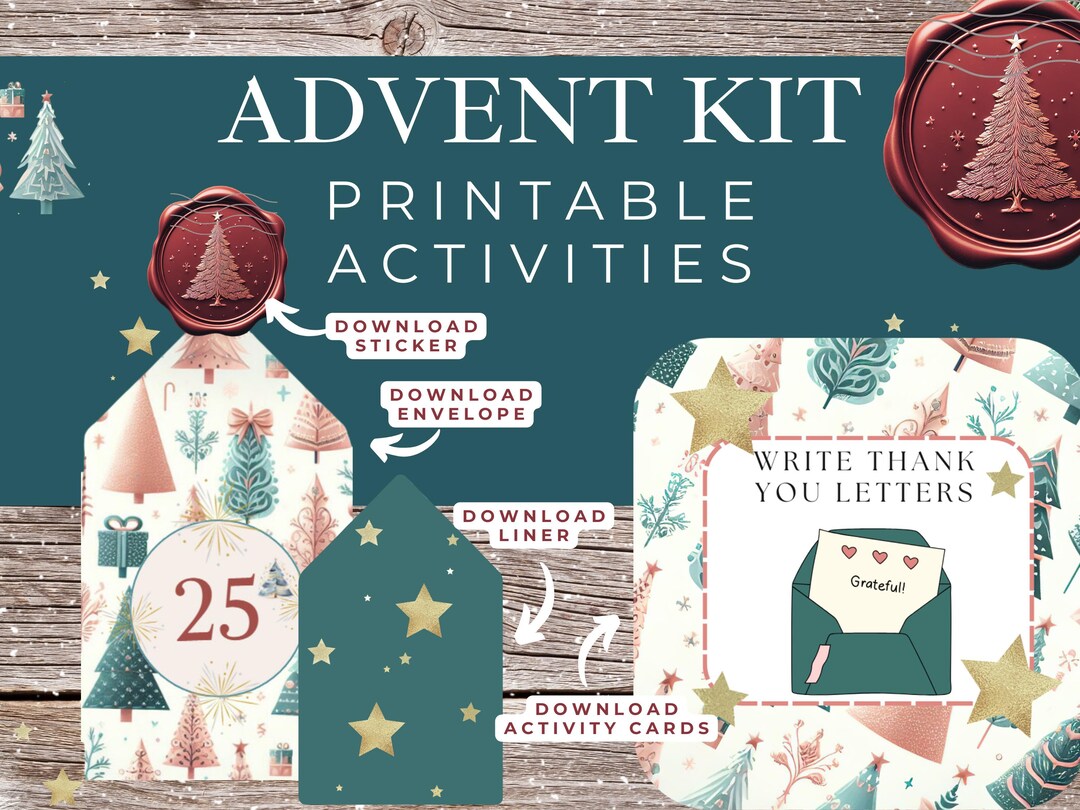 Advent Activity Cards, Calendar Kit Printable DIY, Christmas Activities ...