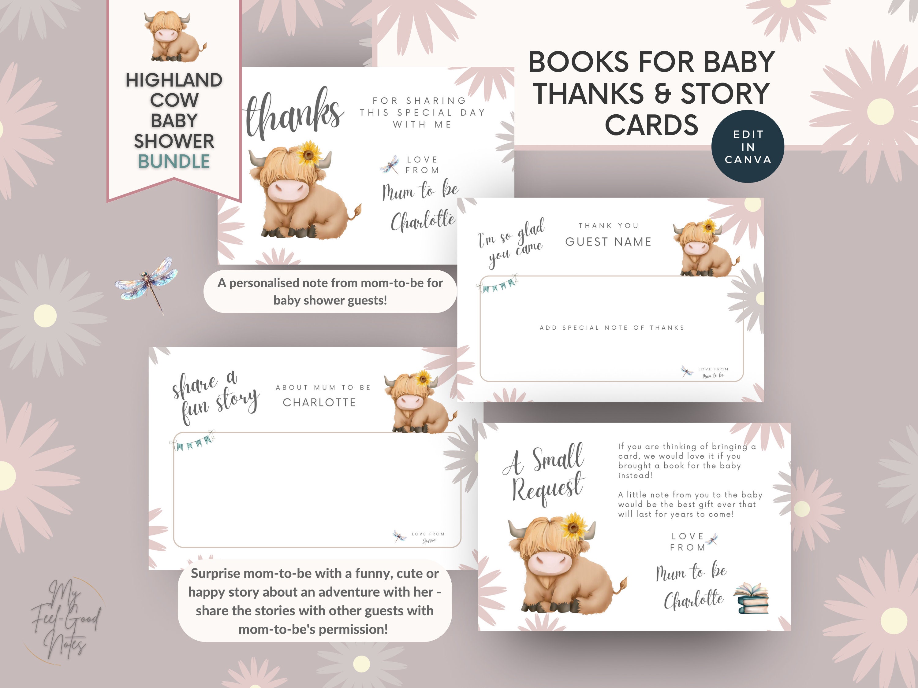 Highland Cow Baby Shower Bundle, Baby Shower Game Bundle, Holy Cow ...