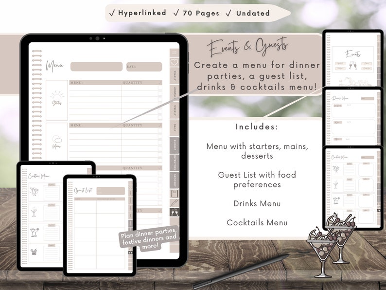 Digital Meal Planner and Recipe Book, Meal Prep, Goodnotes Food Journal ...