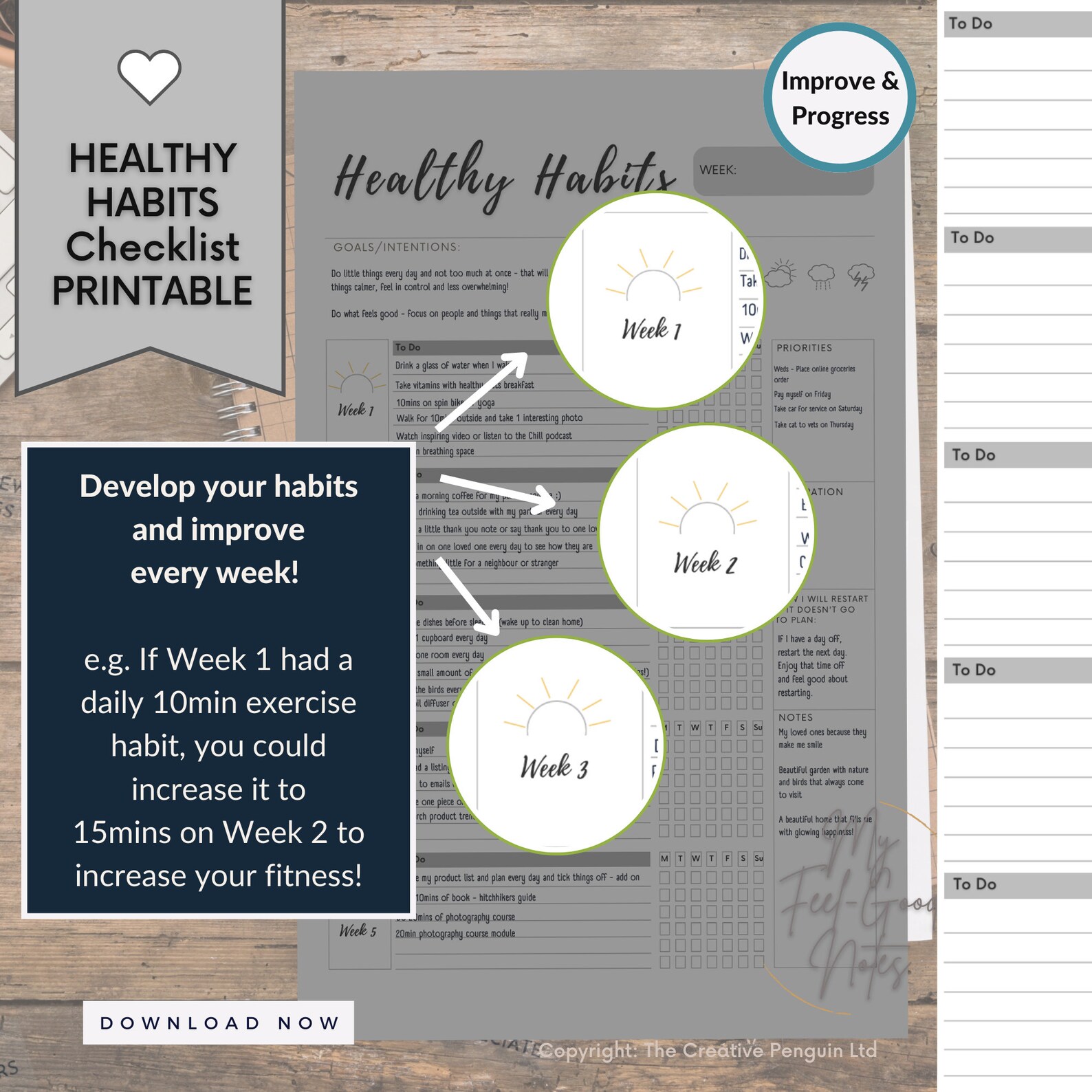 Daily Habit Tracker Printable Healthy Habits Checklist Minimal Grey ...