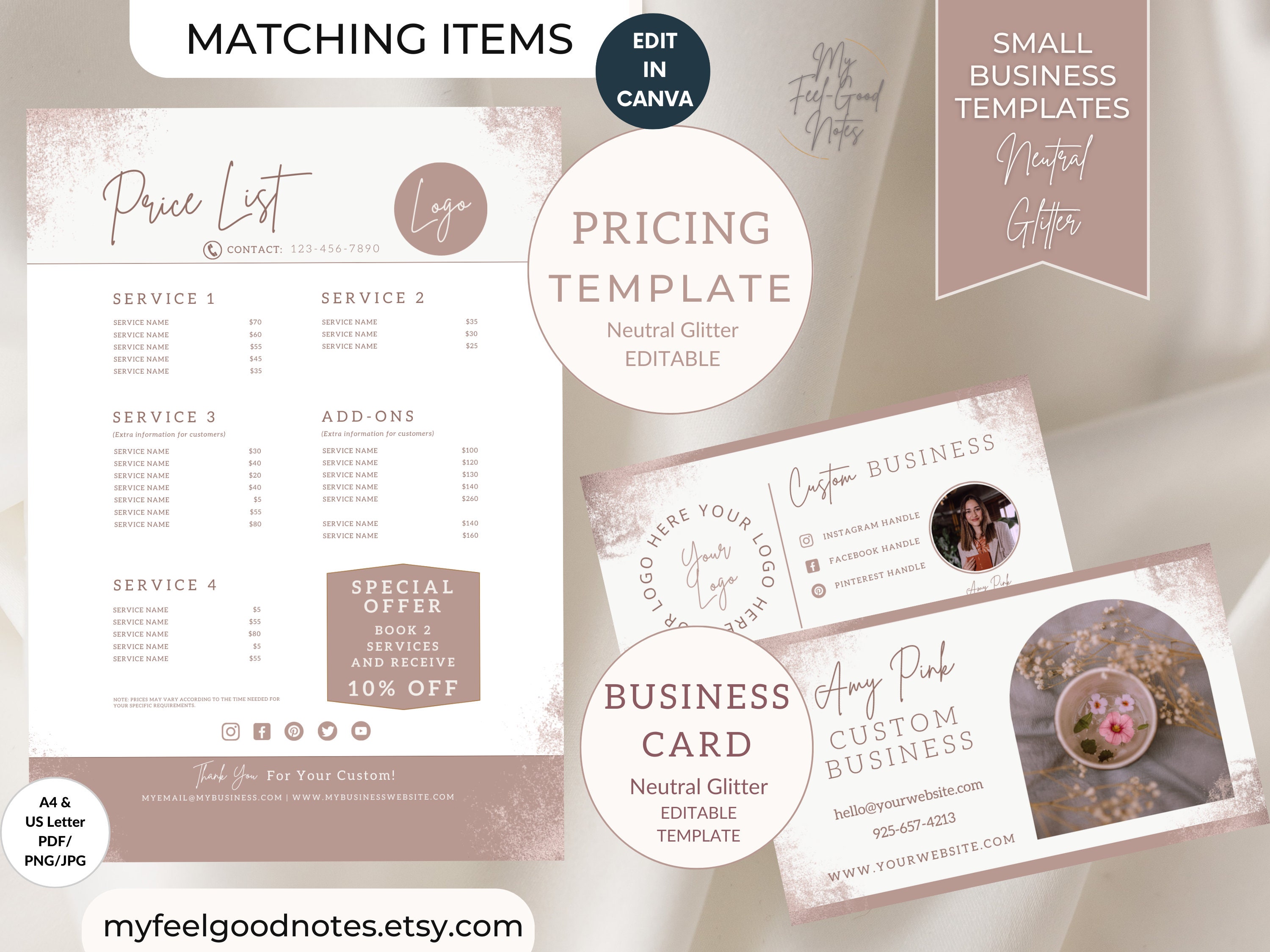 Simple Billing Invoice Template, Business DIY, Digital Canva Editable ...