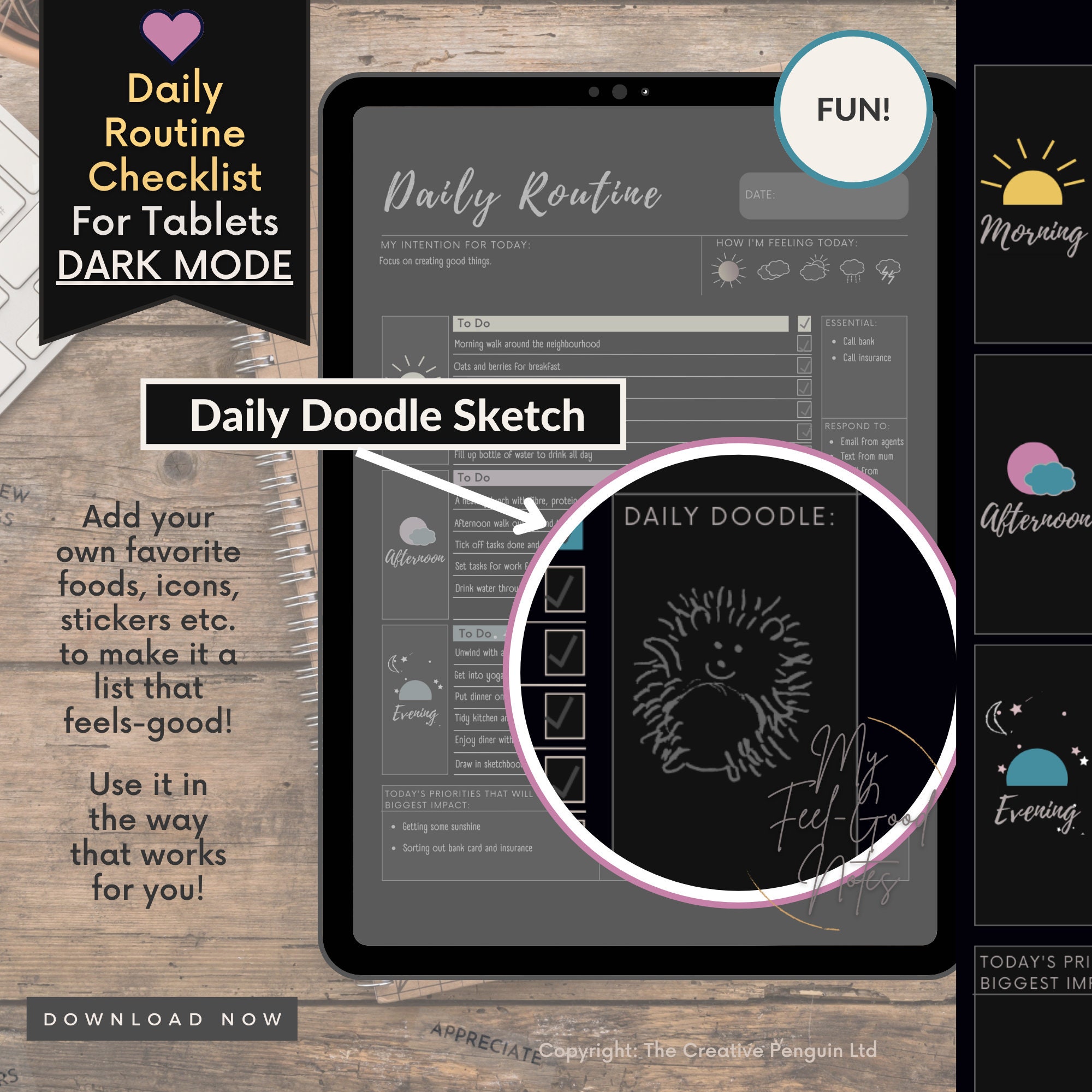 2023 Digital Planner Goodnotes Dark Mode Planner Daily Routine ...