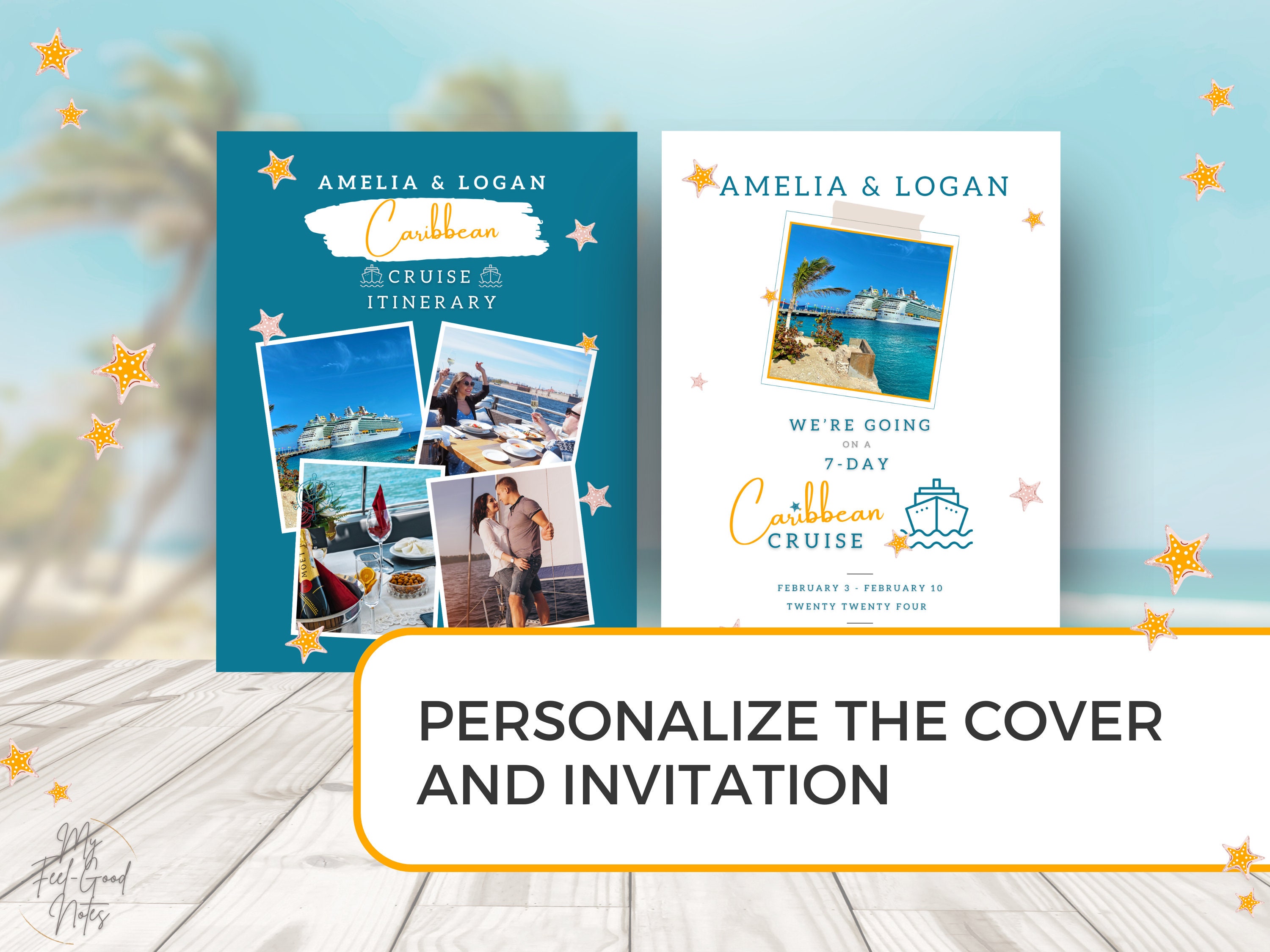 Travel Itinerary Cruise Template, Planner Printable PDF, Editable Canva ...