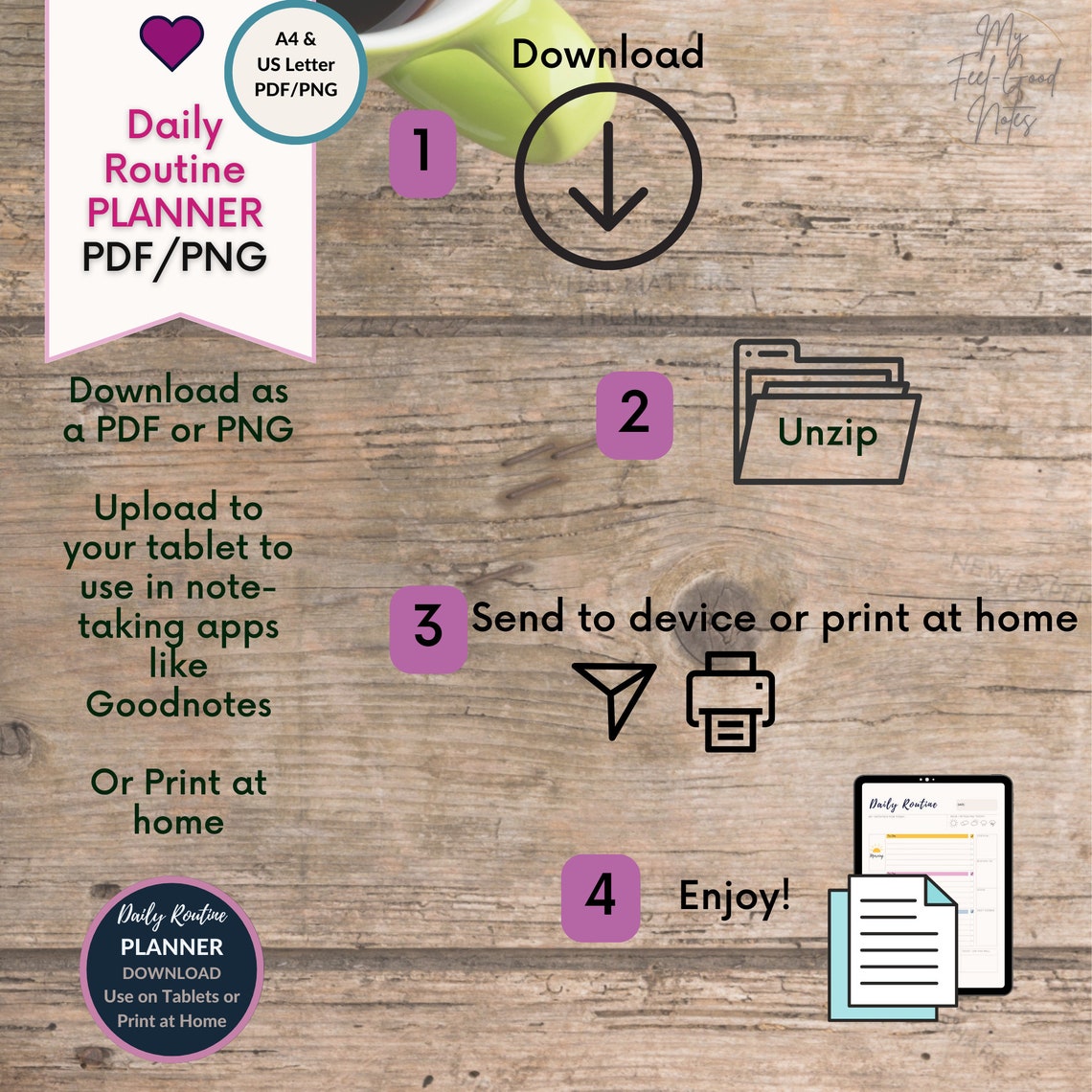 Daily Routine Checklist Adult Goodnotes Daily Routine Planner PDF ...