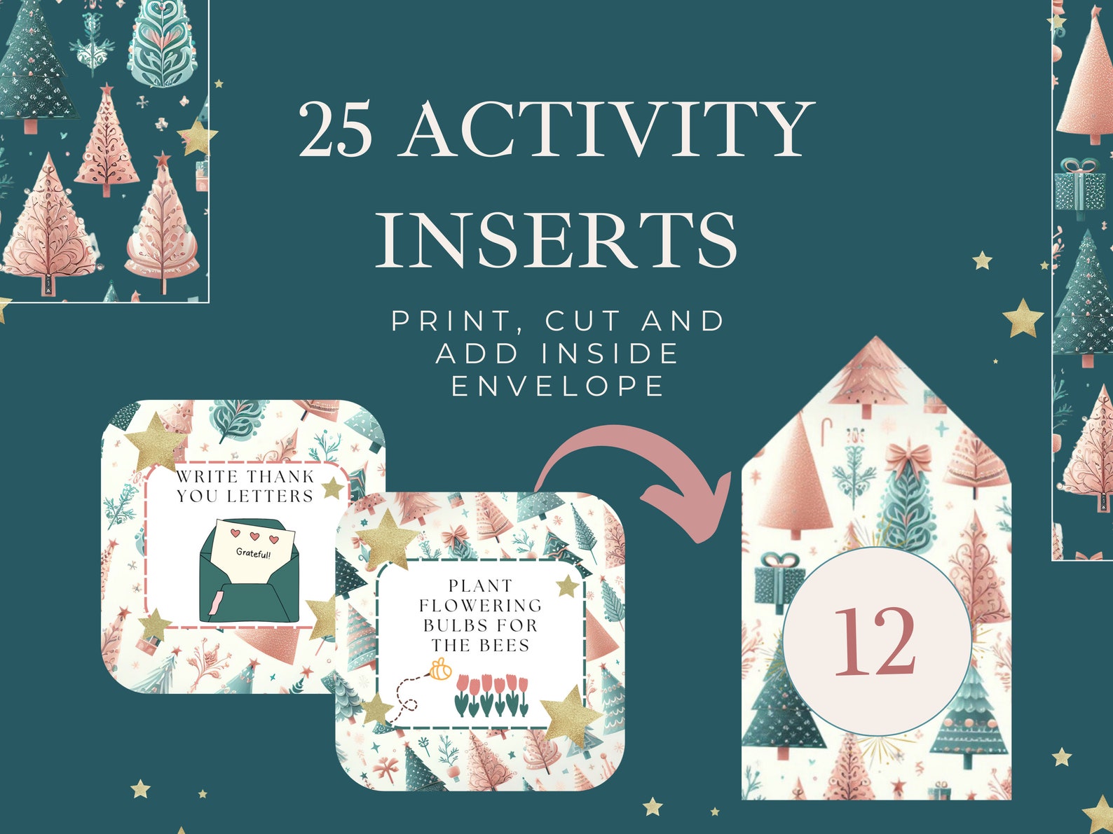 Advent Calendar Kit Printable DIY, Activities Cards, Christmas ...