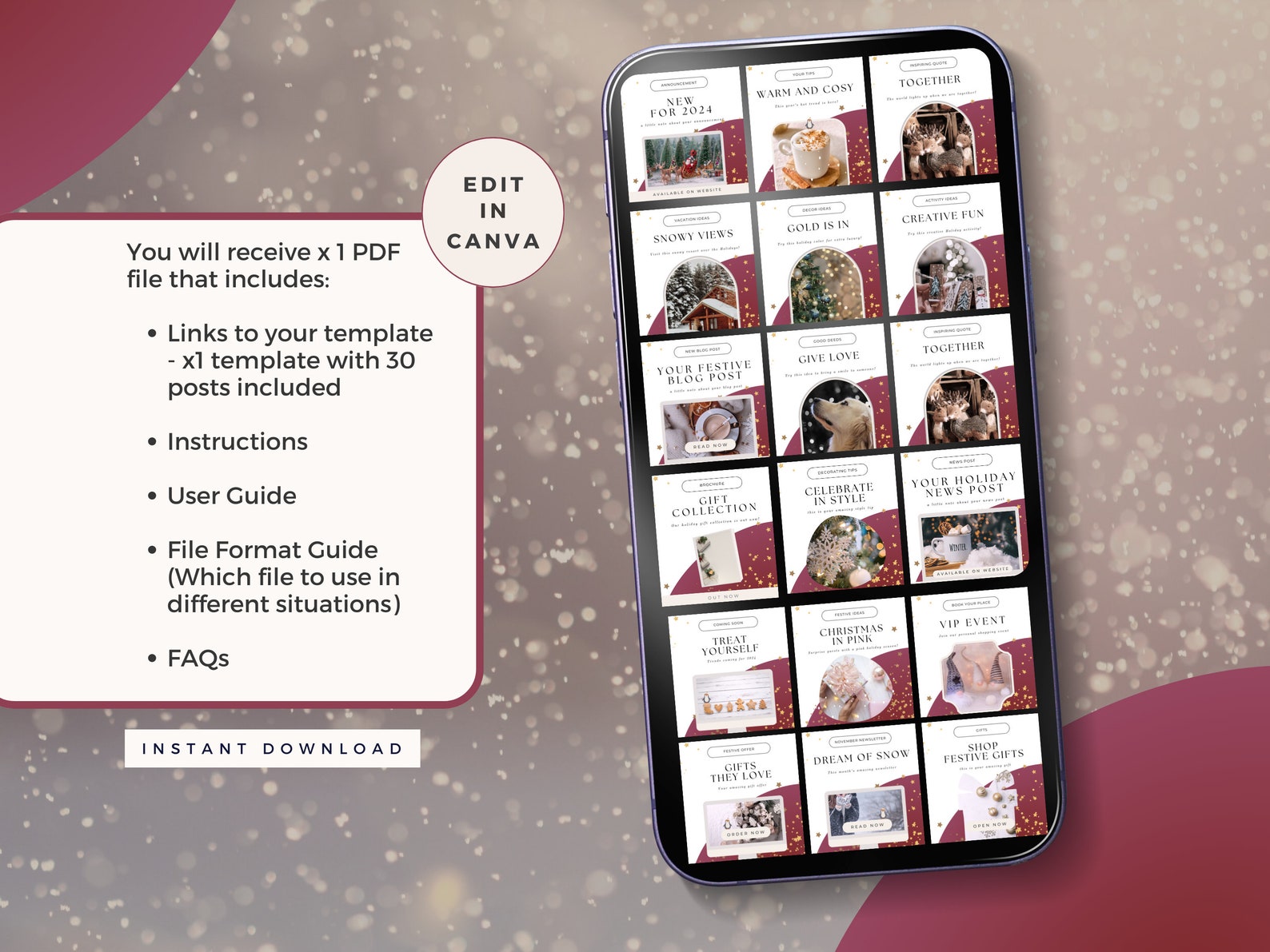 Christmas Social Media Post Canva Template, Holiday Engagement Booster ...