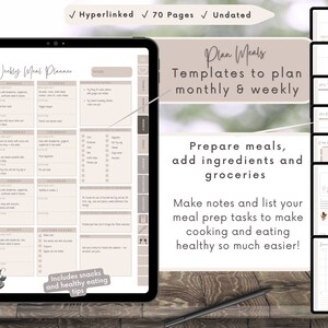 Digital Meal Planner and Recipe Book, Meal Prep, Goodnotes Food Journal ...