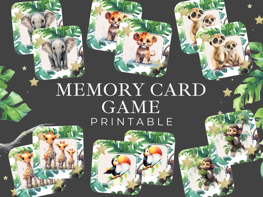Memory Card Games for Children, Preschool Montessori Printable ...