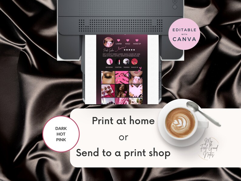 Photos QR Code Business Card, Pink Canva Template, Beauty, Influencer ...